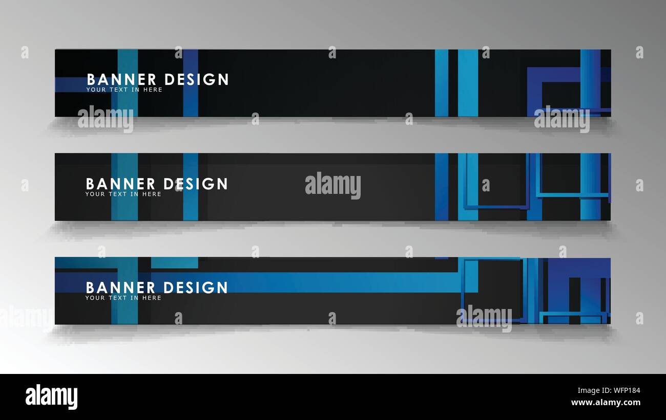 Abstract geometric and rectangular pattern banners with blue gradients ...
