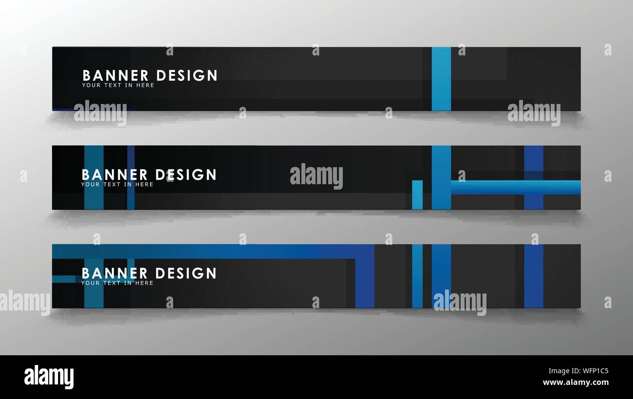 Abstract geometric and rectangular pattern banners with blue gradients ...