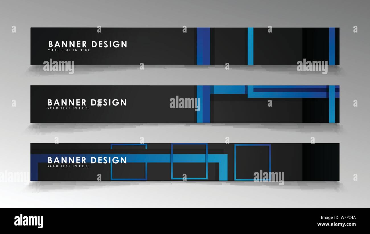 Abstract geometric and rectangular pattern banners with blue gradients ...