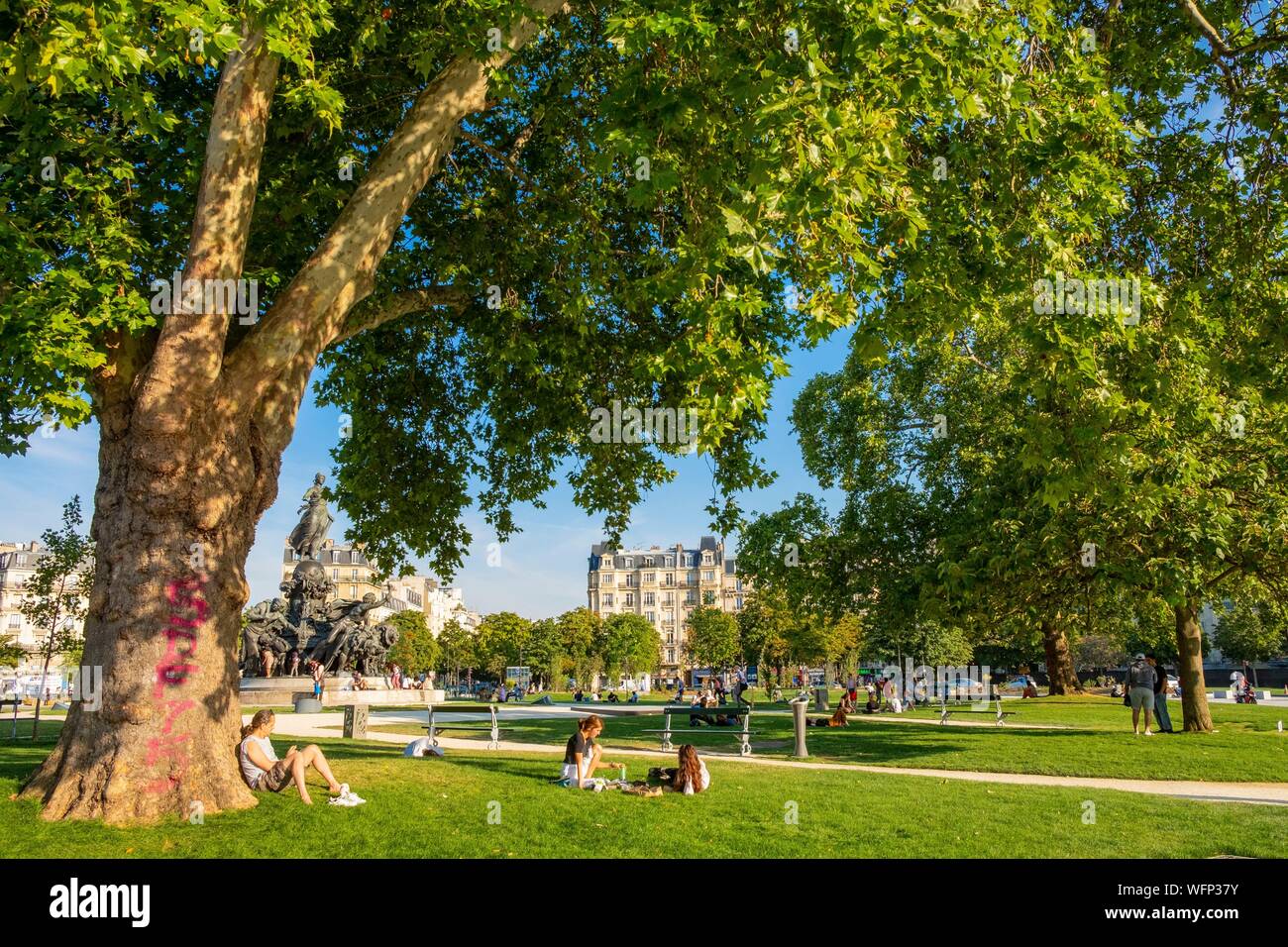 France, Paris, the new Place de la Nation inaugurated on 07/07/2019 ...
