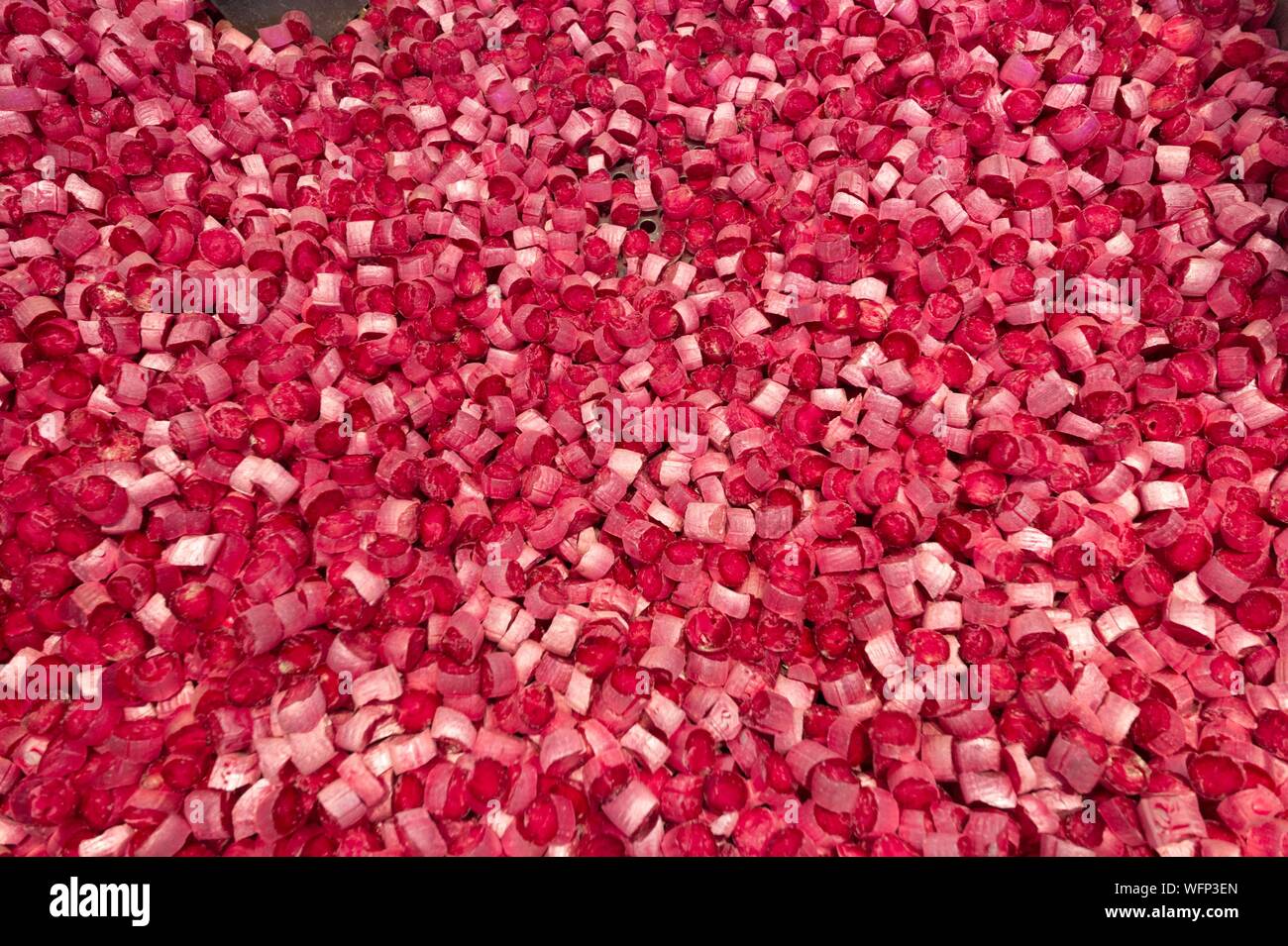 Denmark, Jutland, Skagen, Confectioner Bolcheriet, making hard candies ...