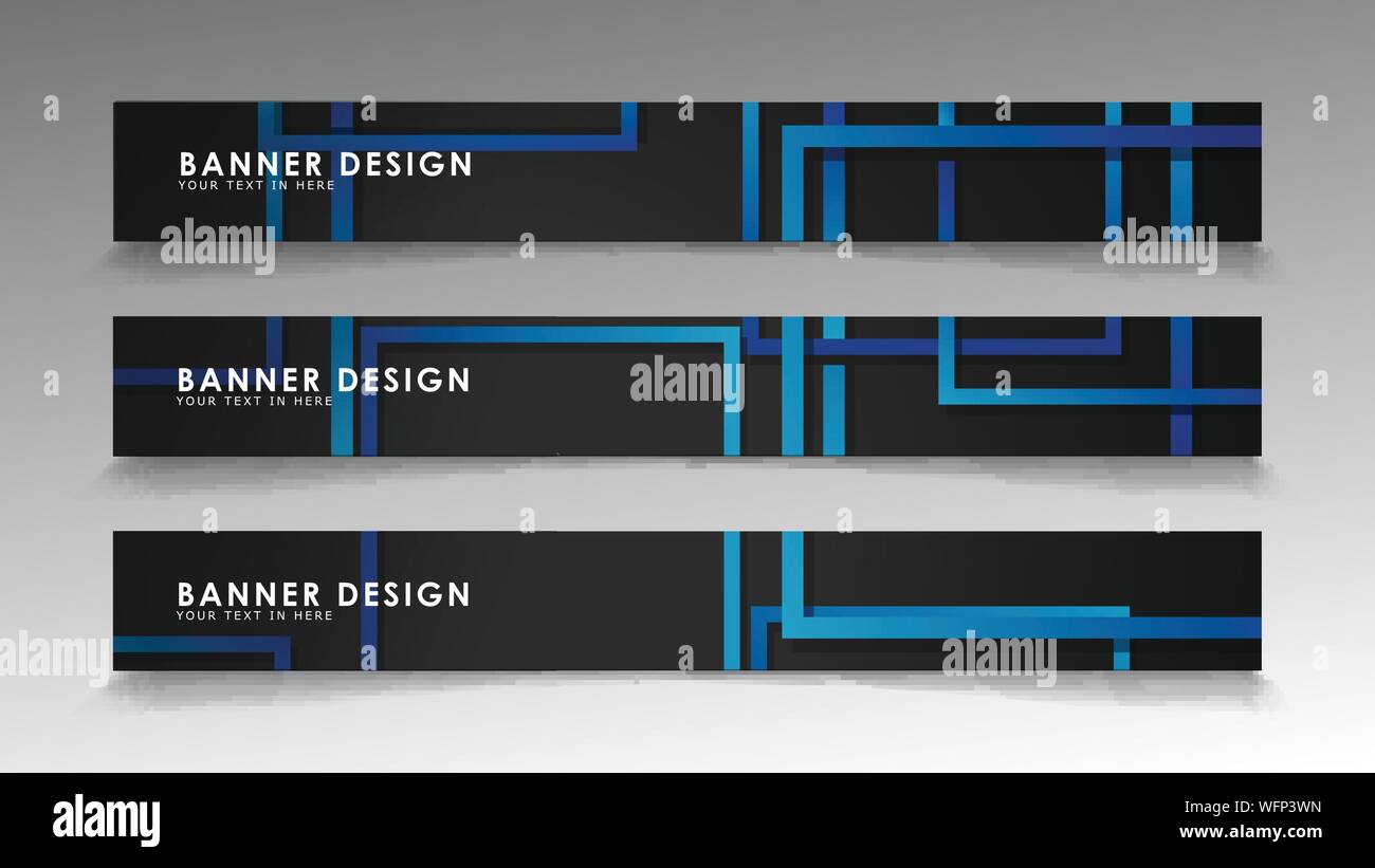 Abstract geometric and rectangular pattern banners with blue gradients ...
