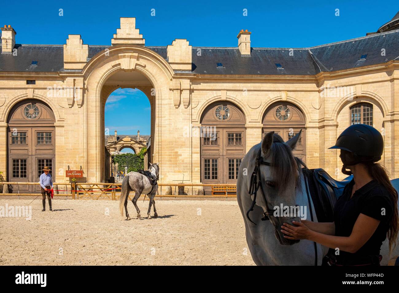 France, Oise, Chantilly, Chantilly Castle, the Great Stables, rider ...