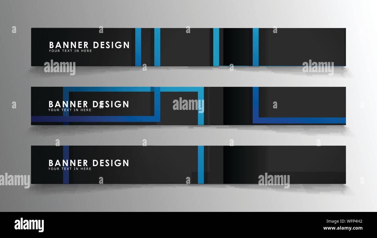 Abstract geometric and rectangular pattern banners with blue gradients ...