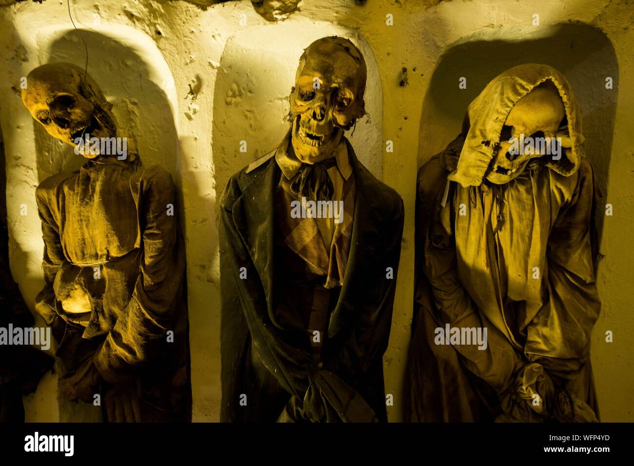 Italy, Sicily, Palermo, catacombs of the Capuchin convent, mumies Stock ...