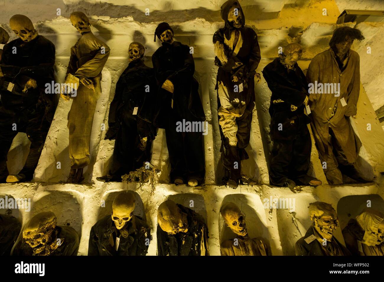 Italy, Sicily, Palermo, catacombs of the Capuchin convent, mumies Stock ...