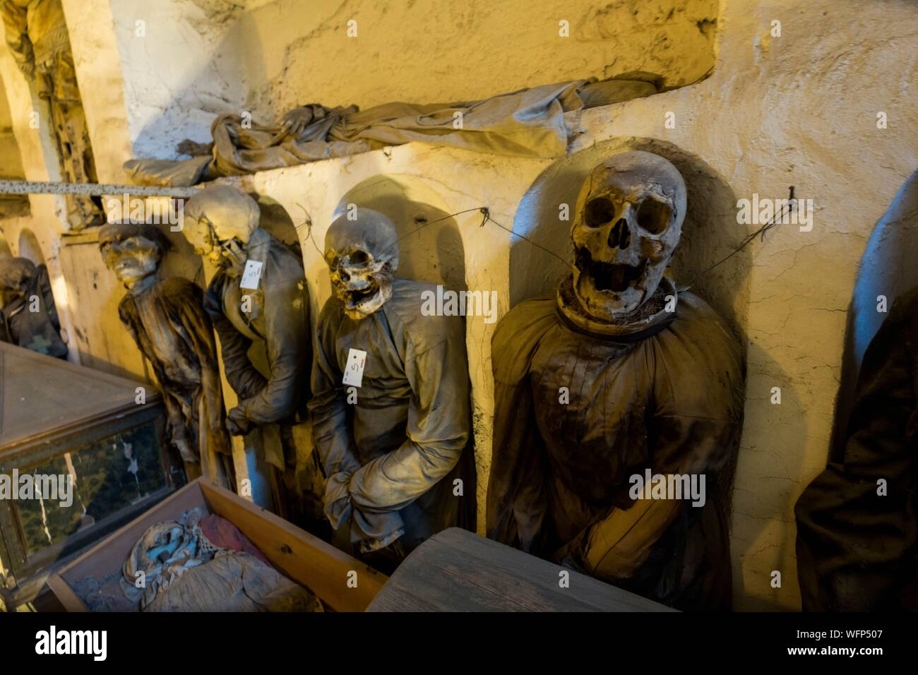 Italy, Sicily, Palermo, catacombs of the Capuchin convent, mumies Stock ...
