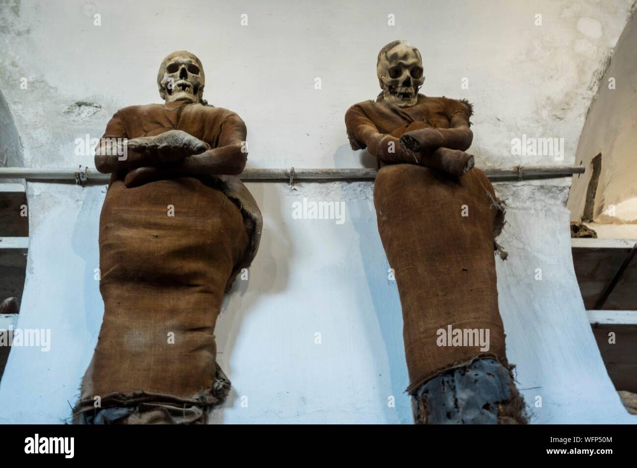Italy, Sicily, Palermo, catacombs of the Capuchin convent, mumies Stock ...