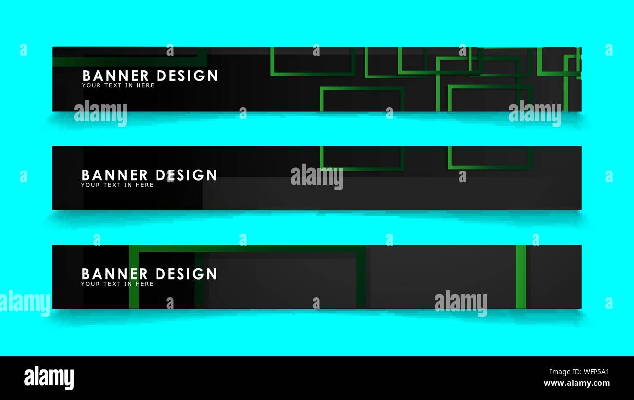Abstract geometric and rectangular pattern banners with green gradients ...