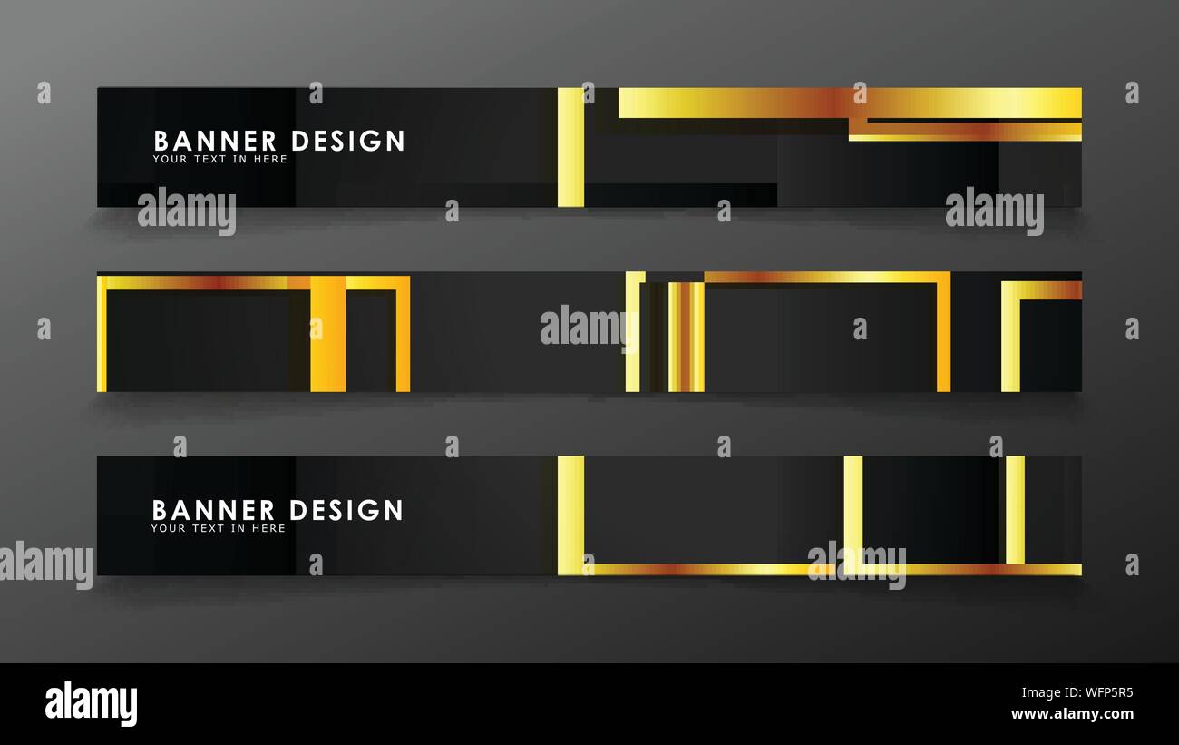 Set a banner with a rectangular background in gold and dark . vector ...