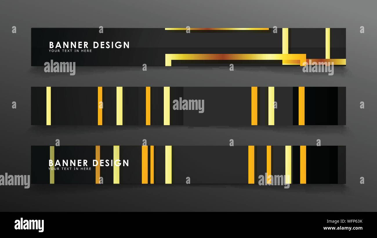 Set a banner with a rectangular background in gold and dark . vector ...