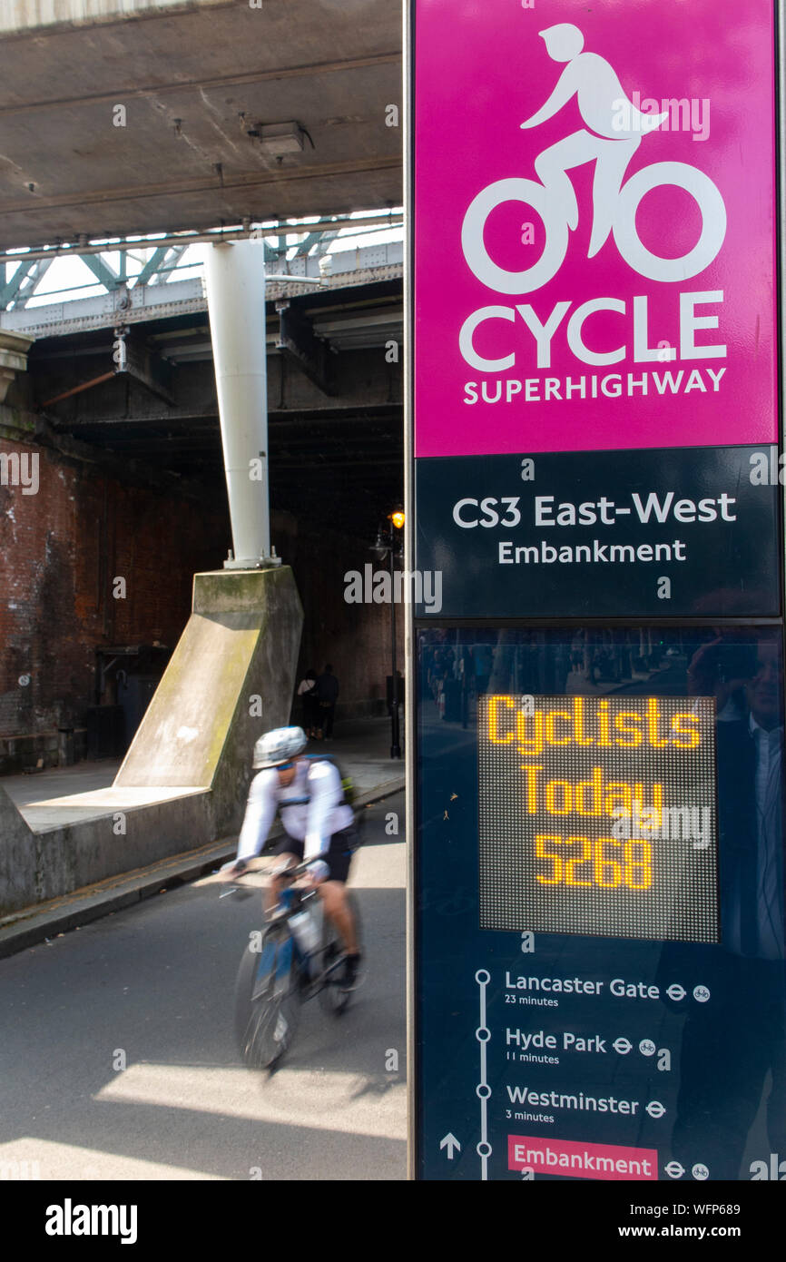 A cycle lane counter measures the volume of cyclists riding through ...