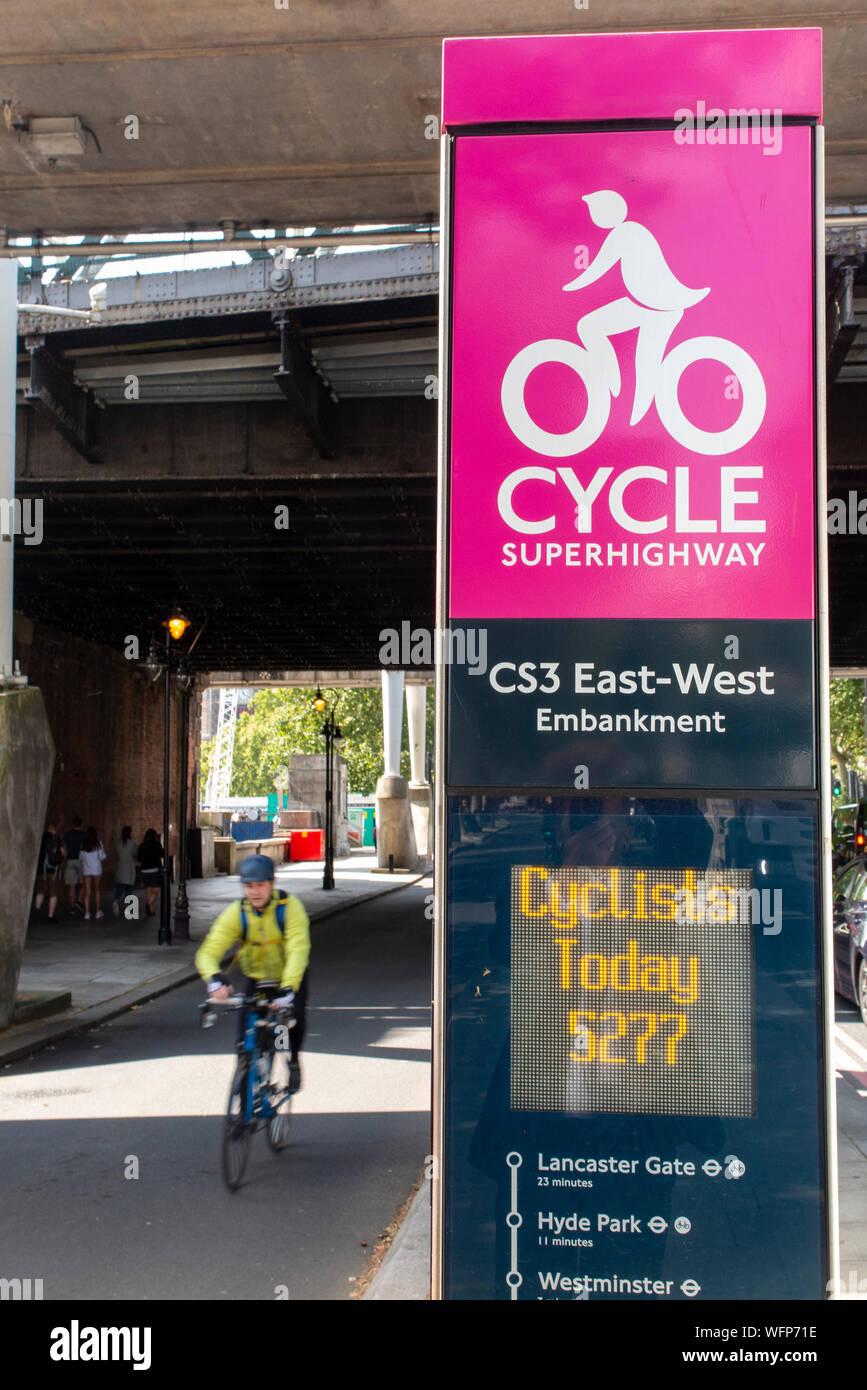 A cycle lane counter measures the volume of cyclists riding through ...