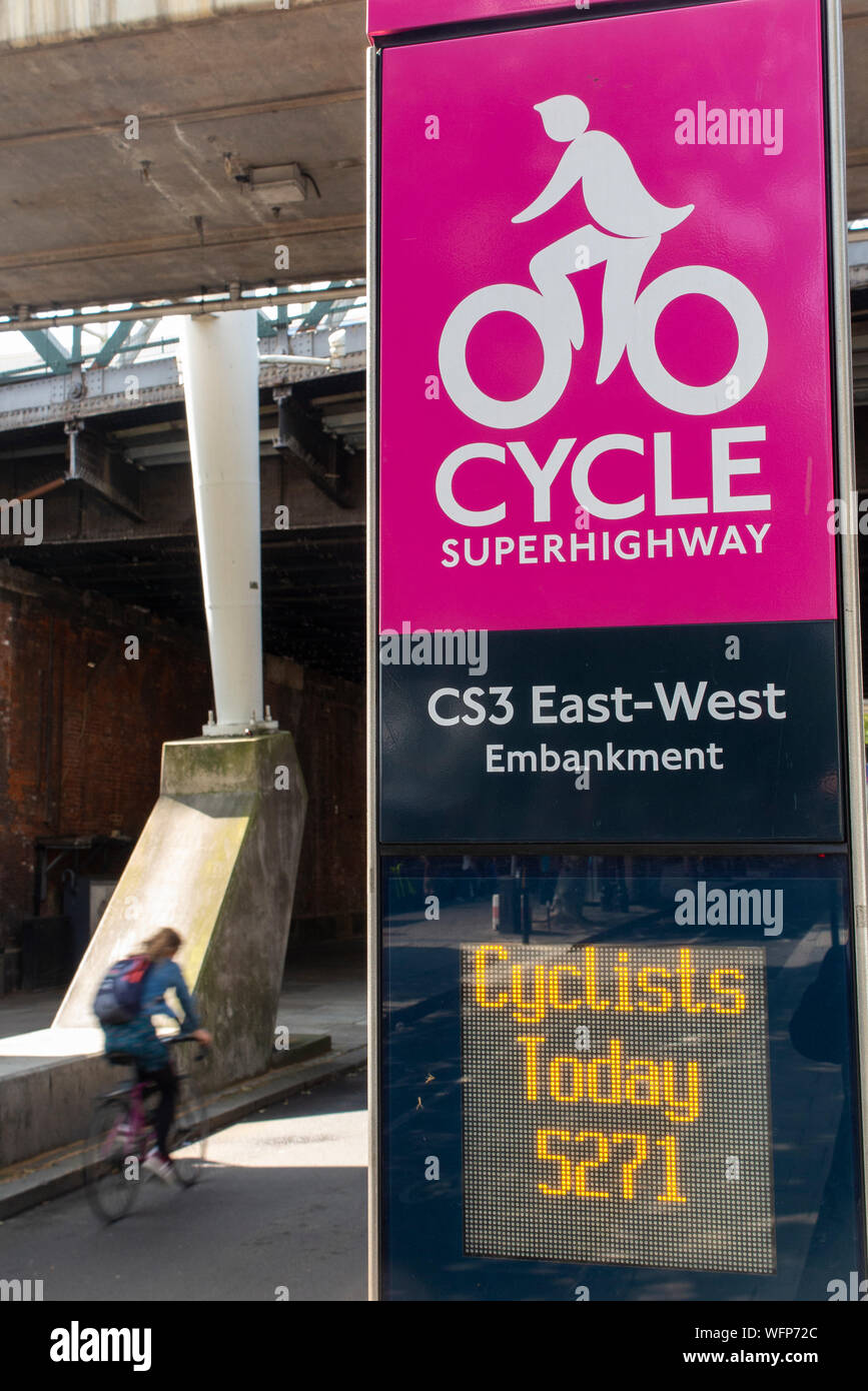 A cycle lane counter measures the volume of cyclists riding through ...