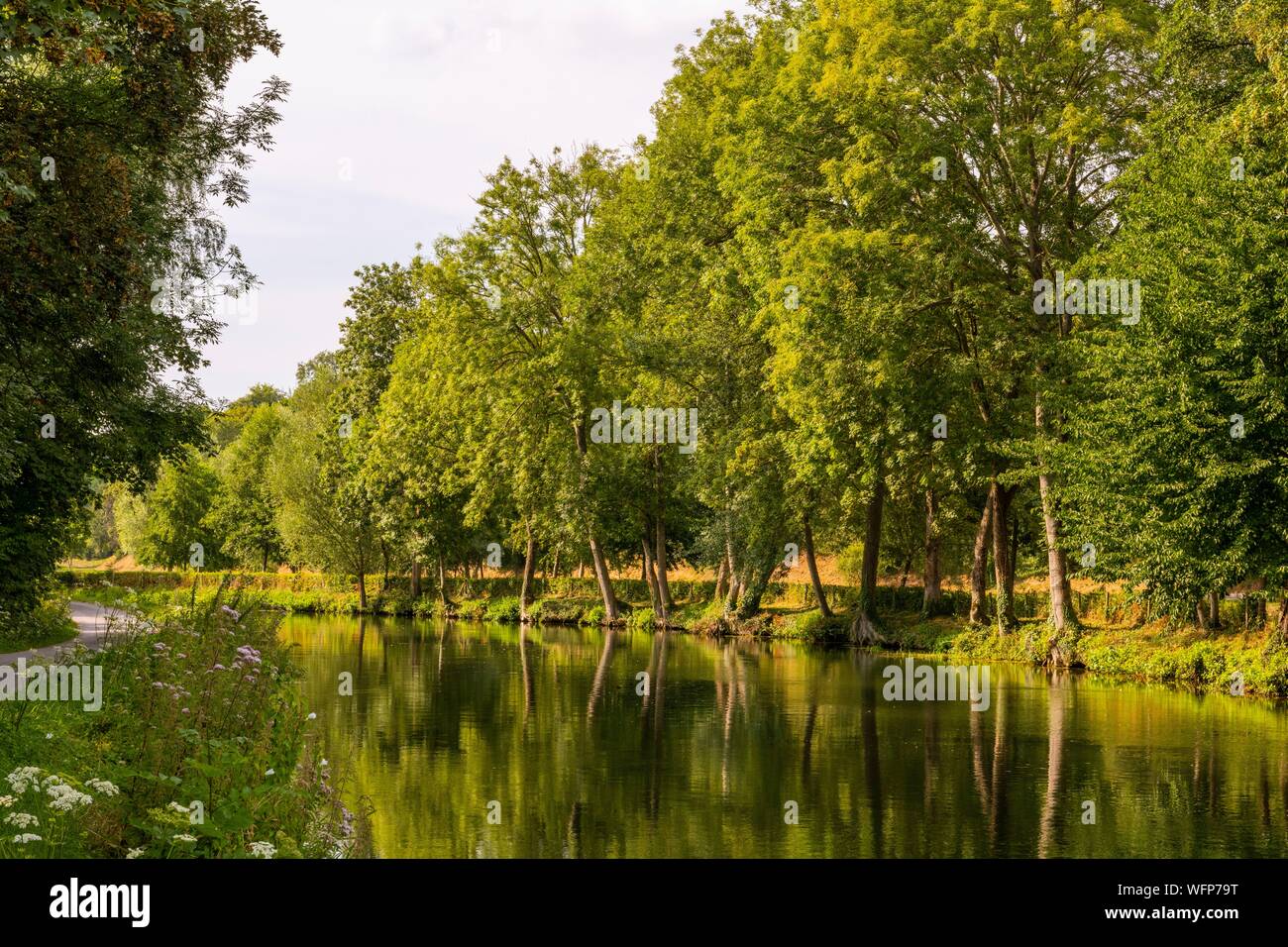 France, Somme, Valley of the Somme, Long, the banks of the Somme along ...