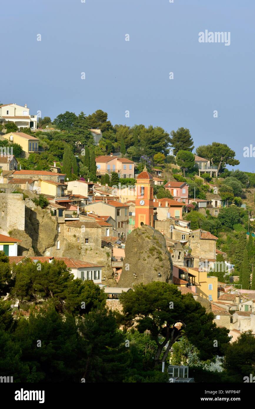 France, Alpes Maritimes, Nice, the hilltop village of Roquebrune Cap ...