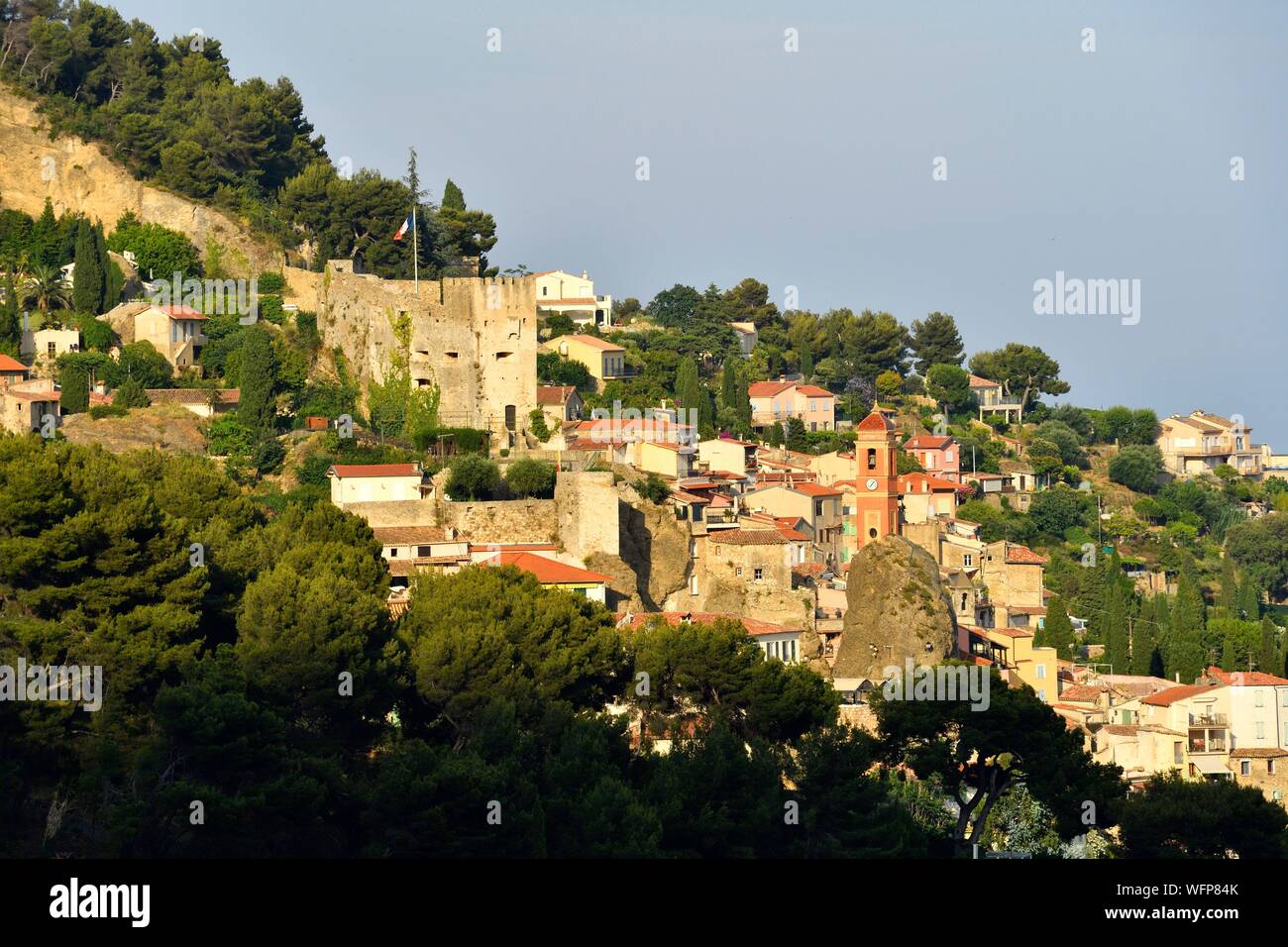 France, Alpes Maritimes, Nice, the hilltop village of Roquebrune Cap ...