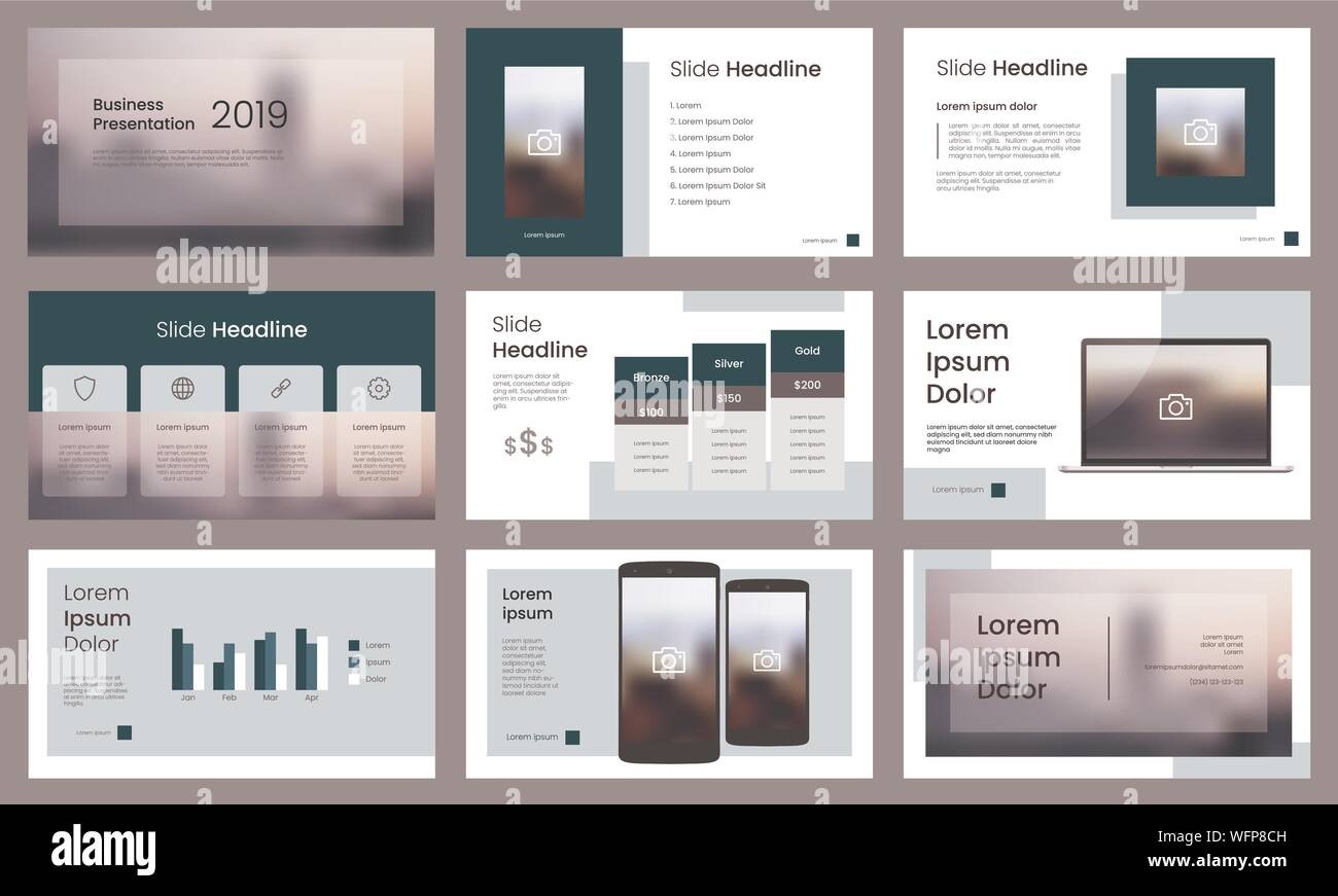 Modern teal presentation template. Infographic template vector. Use for ...