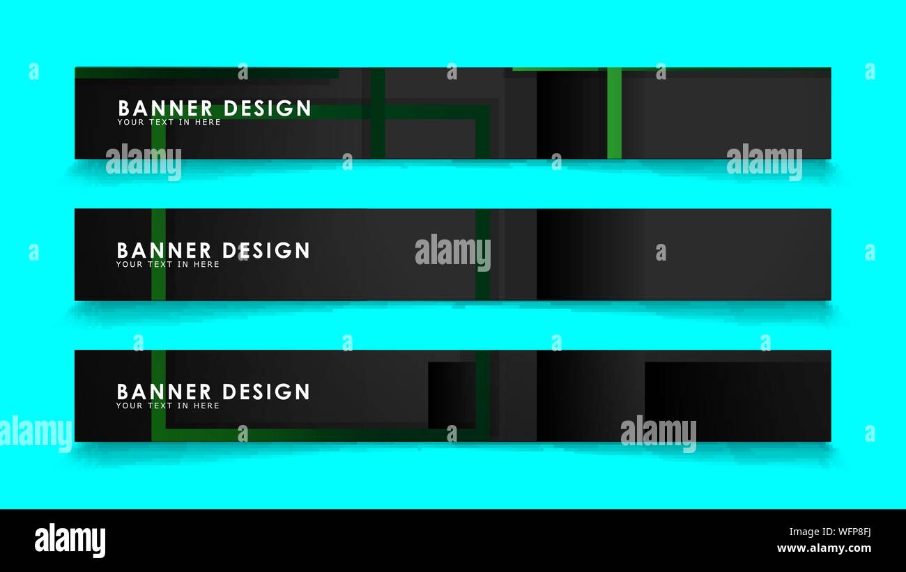 Abstract geometric and rectangular pattern banners with green gradients ...