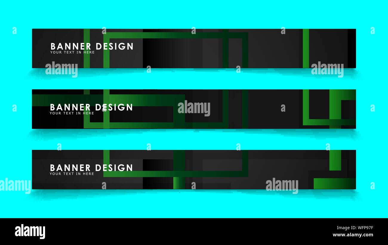Abstract geometric and rectangular pattern banners with green gradients ...