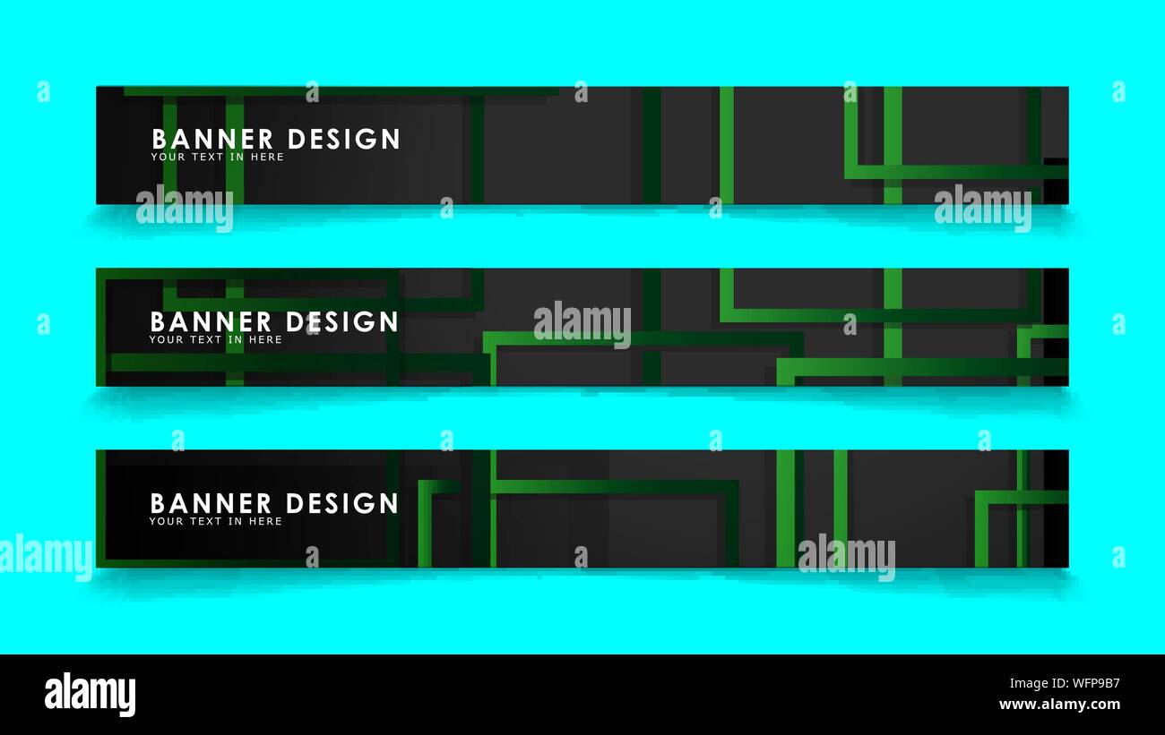Abstract geometric and rectangular pattern banners with green gradients ...