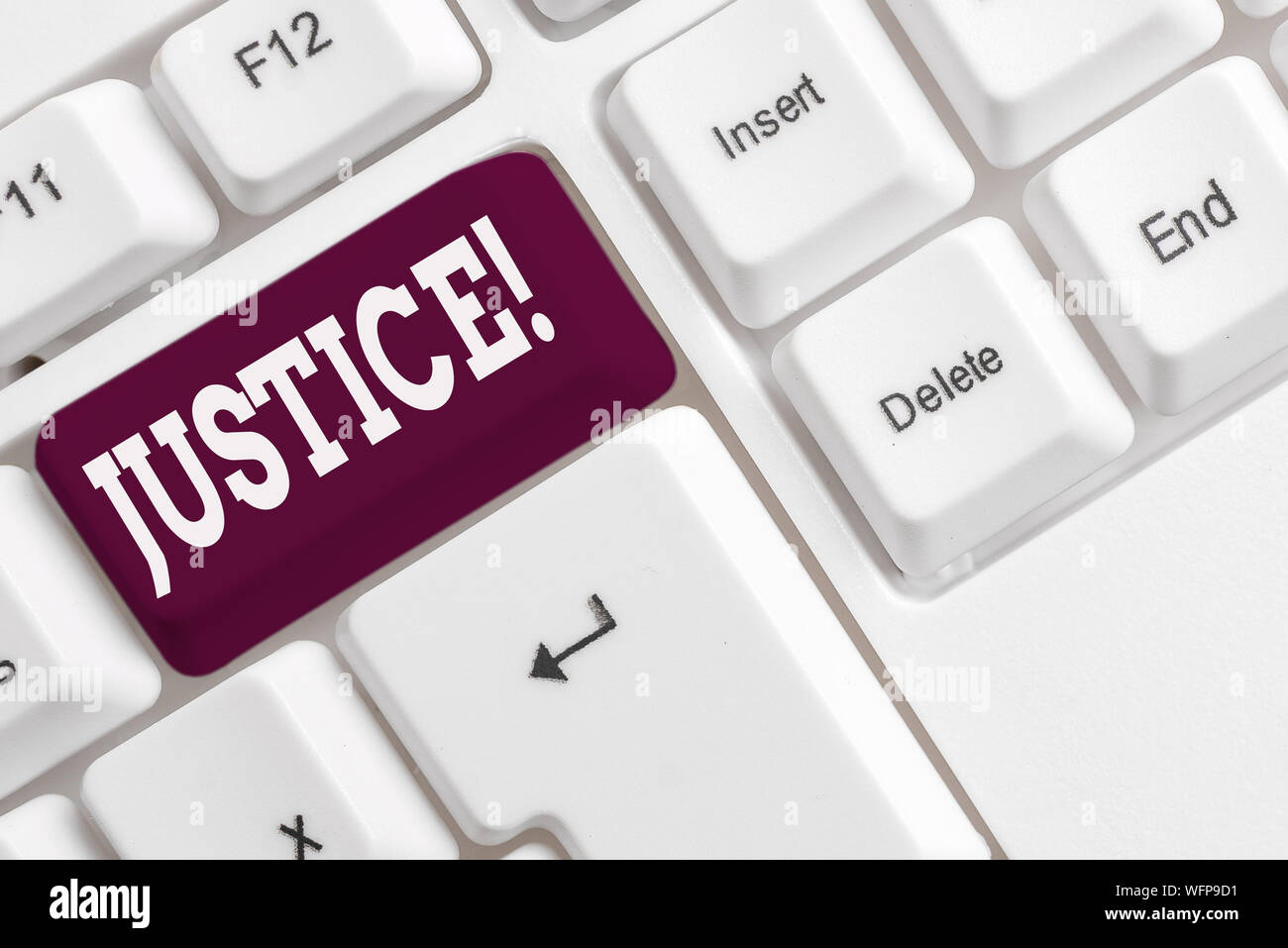 Writing note showing Justice. Business concept for impartial adjustment ...