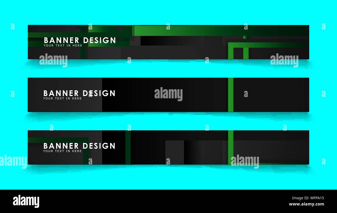 Abstract geometric and rectangular pattern banners with green gradients ...