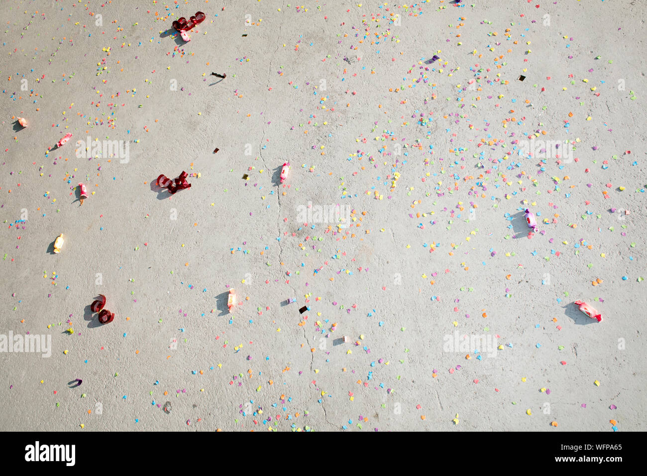 Confetti on ground wedding supplies macro background fifty megapixels ...