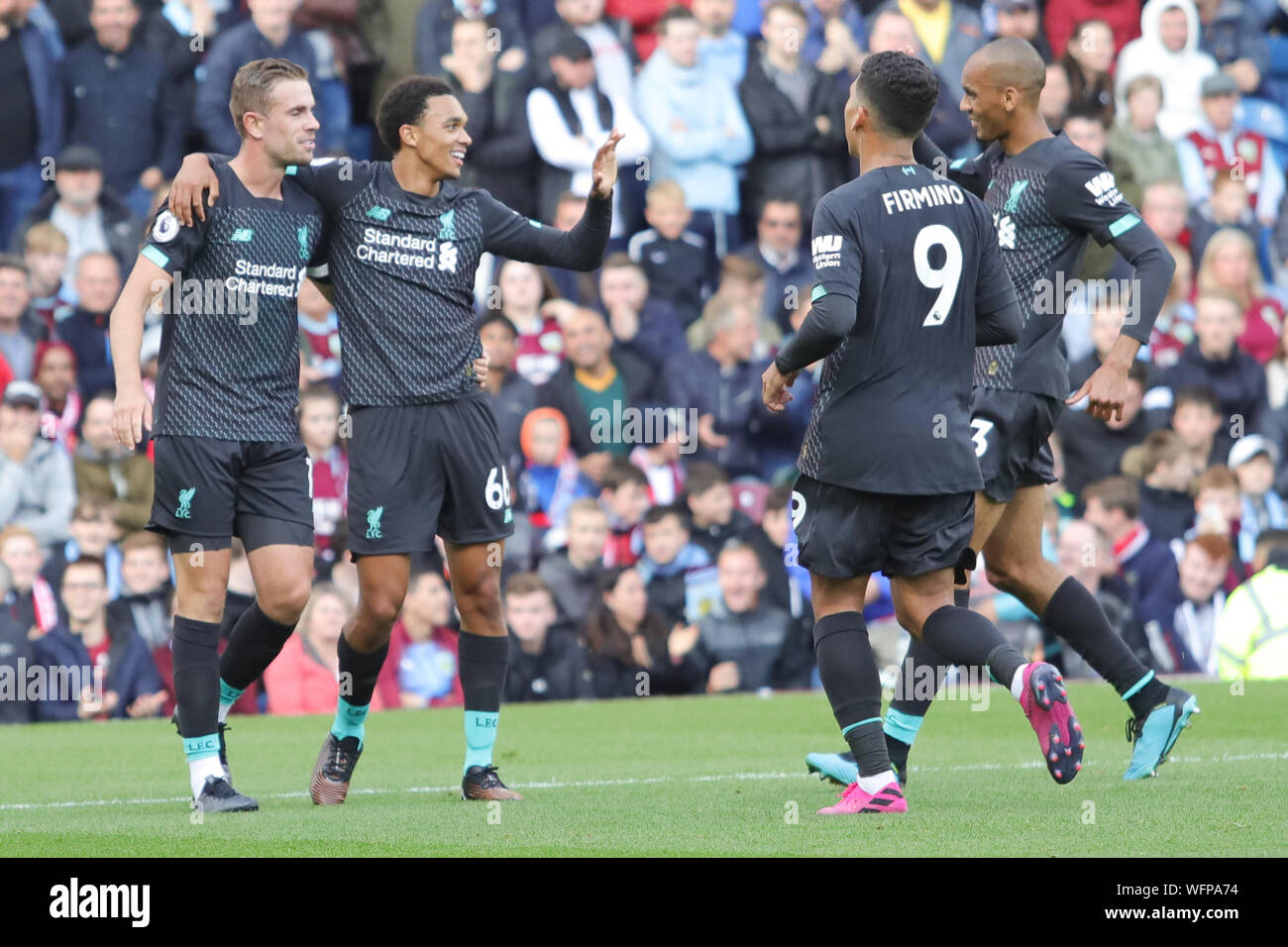 BURNLEY, ENGLAND AUG 31ST Liverpool celebrate Trent Alexander-Arnold's ...