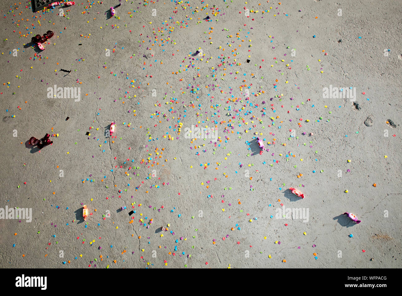 Confetti on ground wedding supplies macro background fifty megapixels ...