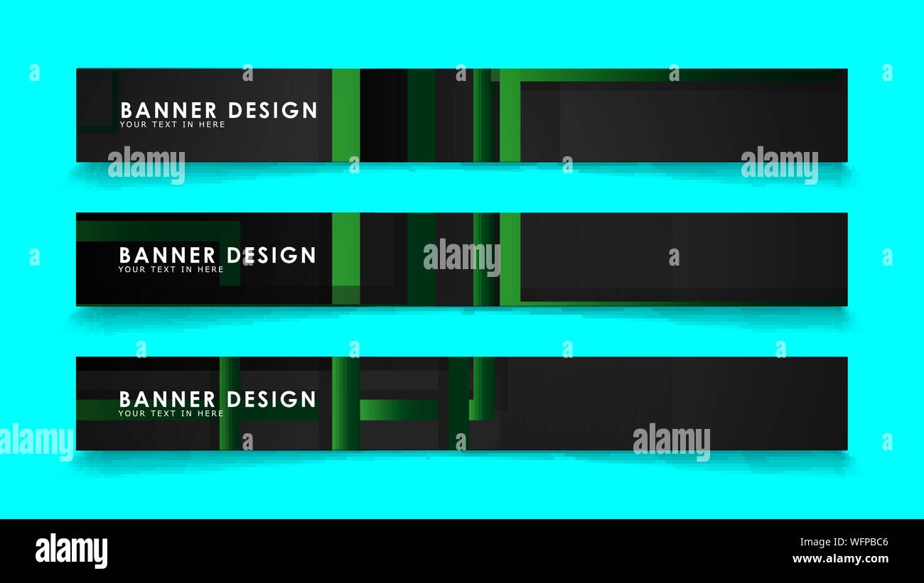 Abstract geometric and rectangular pattern banners with green gradients. Vector Illustration ...