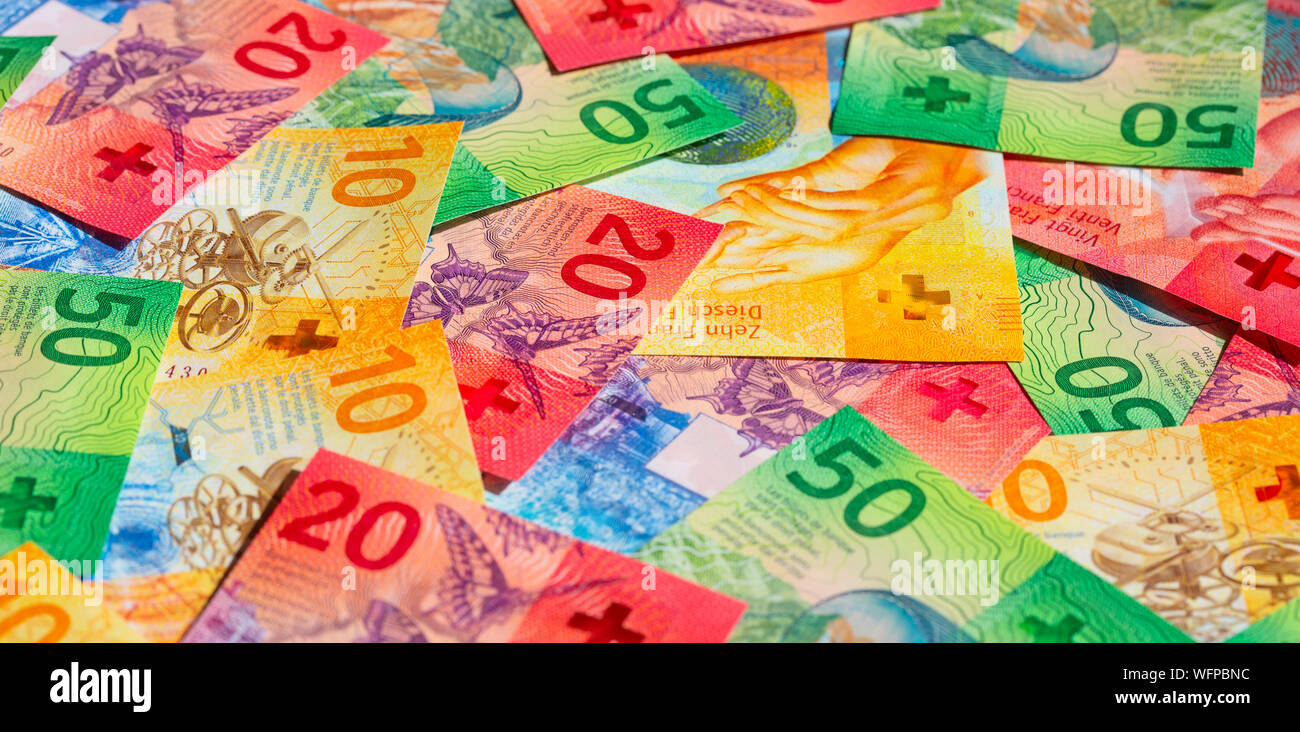 Collection of the new swiss banknotes (issued in 2017 Stock Photo - Alamy