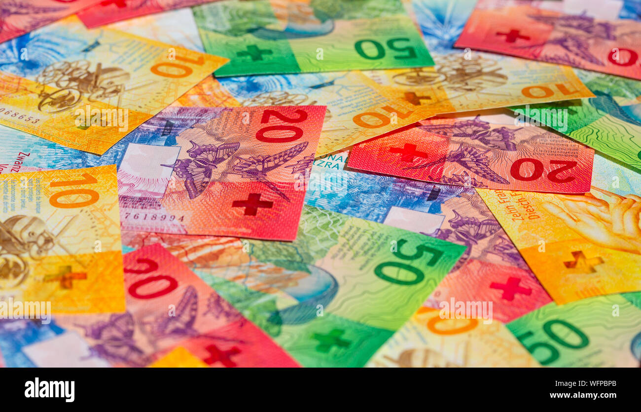 Collection of the new swiss banknotes (issued in 2017 Stock Photo - Alamy