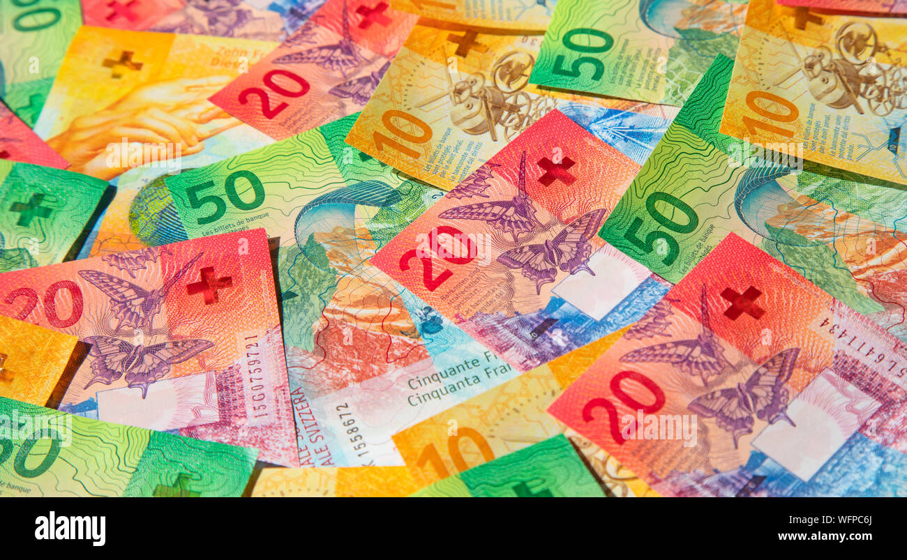 Collection of the new swiss banknotes (issued in 2017 Stock Photo - Alamy