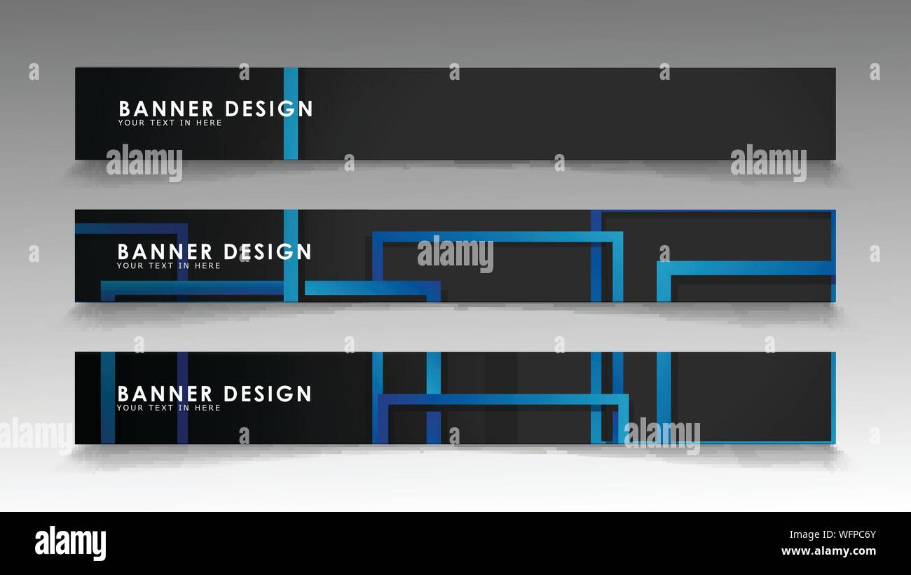 Abstract geometric and rectangular pattern banners with blue gradients ...