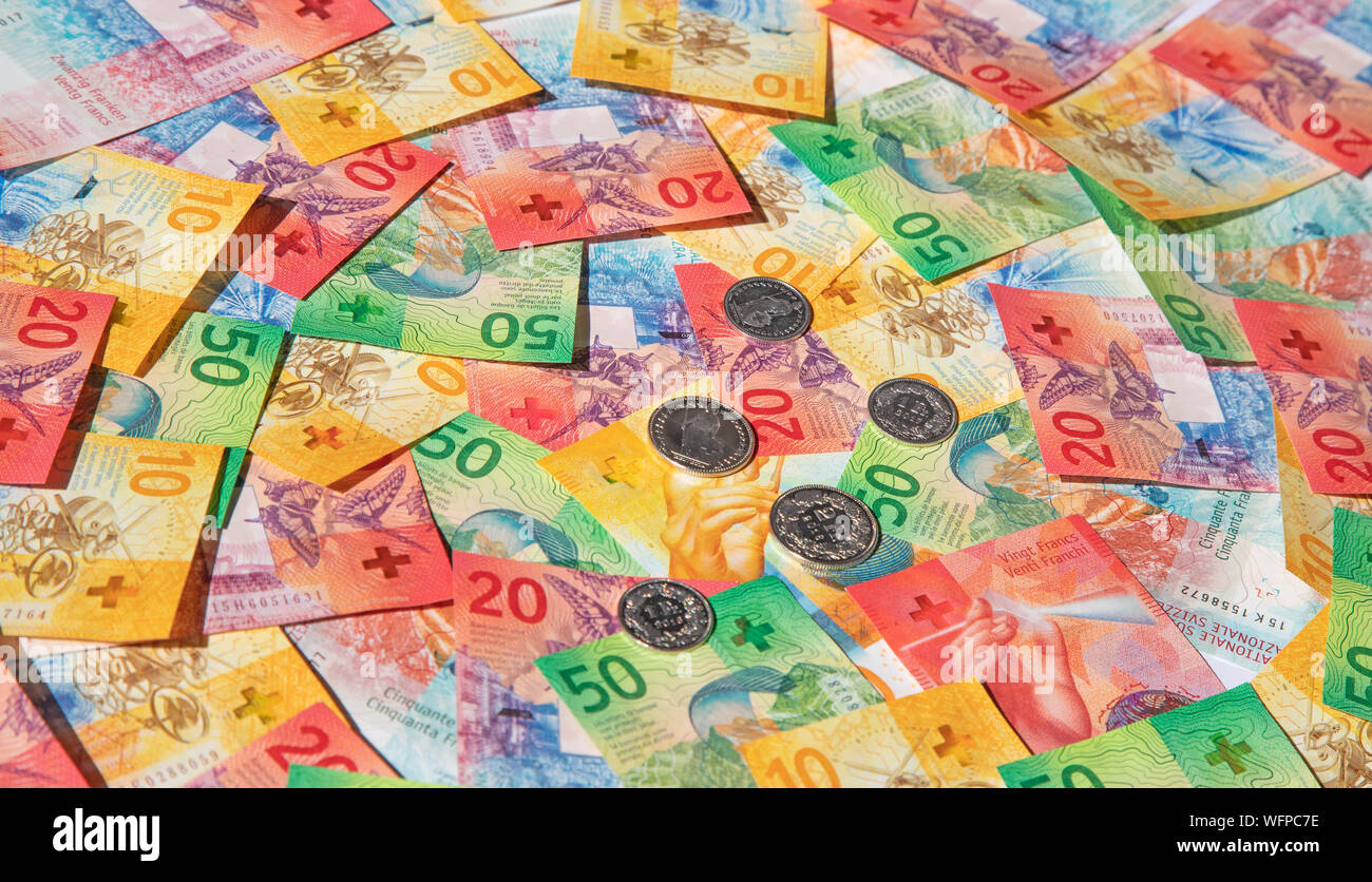 Collection of the new swiss banknotes (issued in 2017 Stock Photo - Alamy