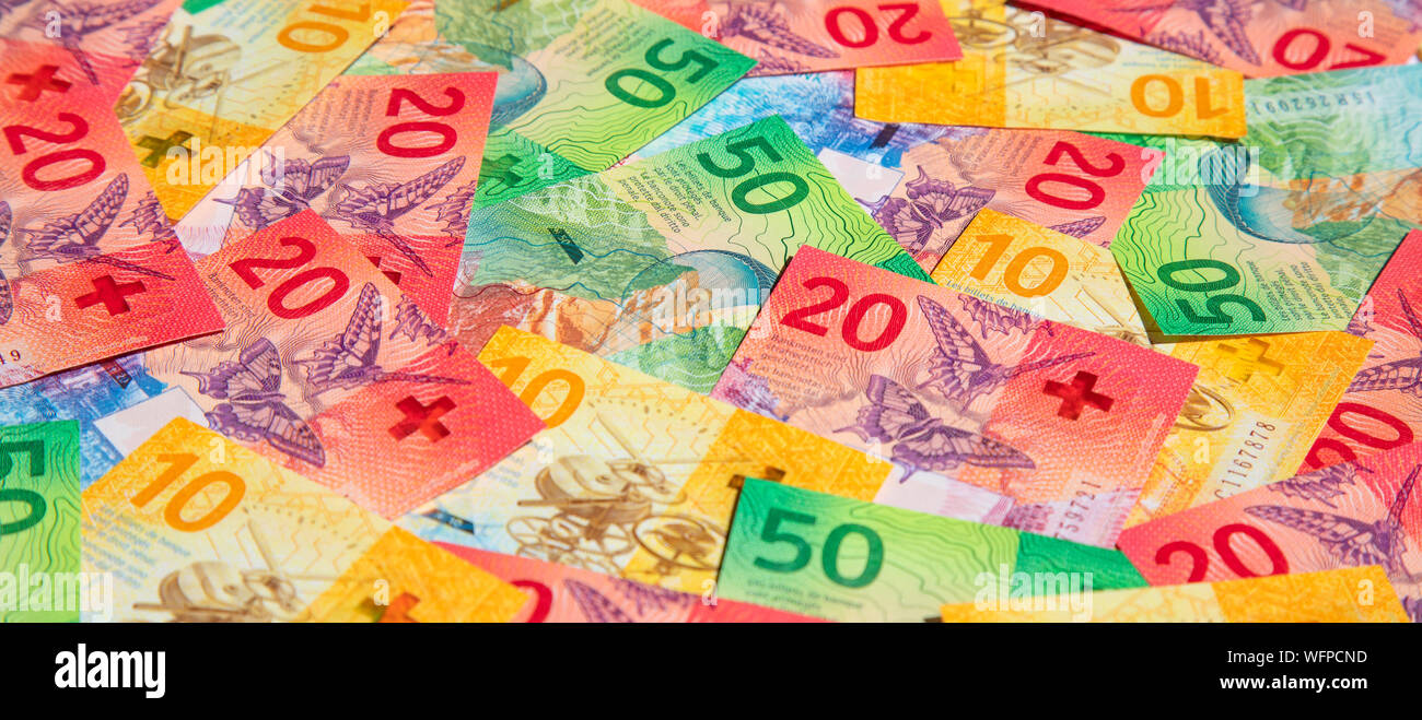 Collection of the new swiss banknotes (issued in 2017 Stock Photo - Alamy