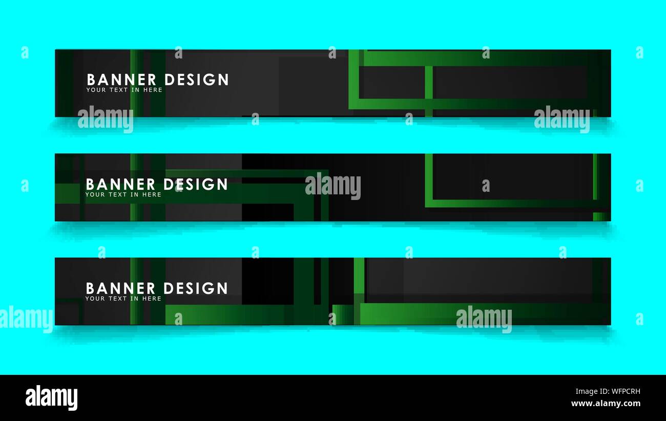 Abstract geometric and rectangular pattern banners with green gradients ...