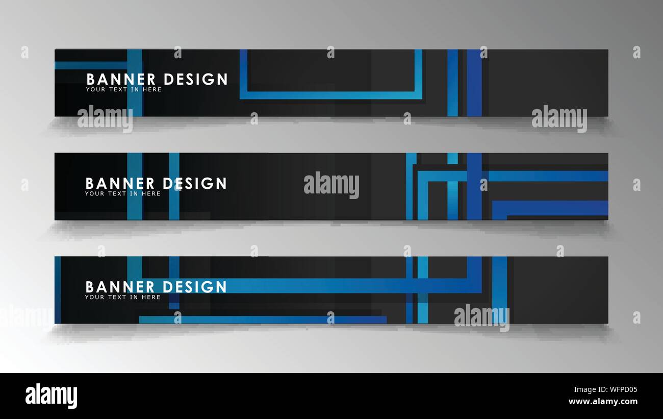 Abstract geometric and rectangular pattern banners with blue gradients ...