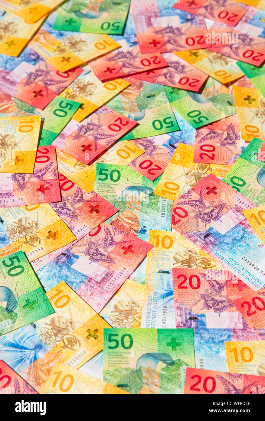 Collection of the new swiss banknotes (issued in 2017 Stock Photo - Alamy