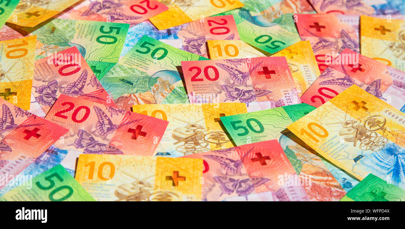 Collection of the new swiss banknotes (issued in 2017 Stock Photo - Alamy