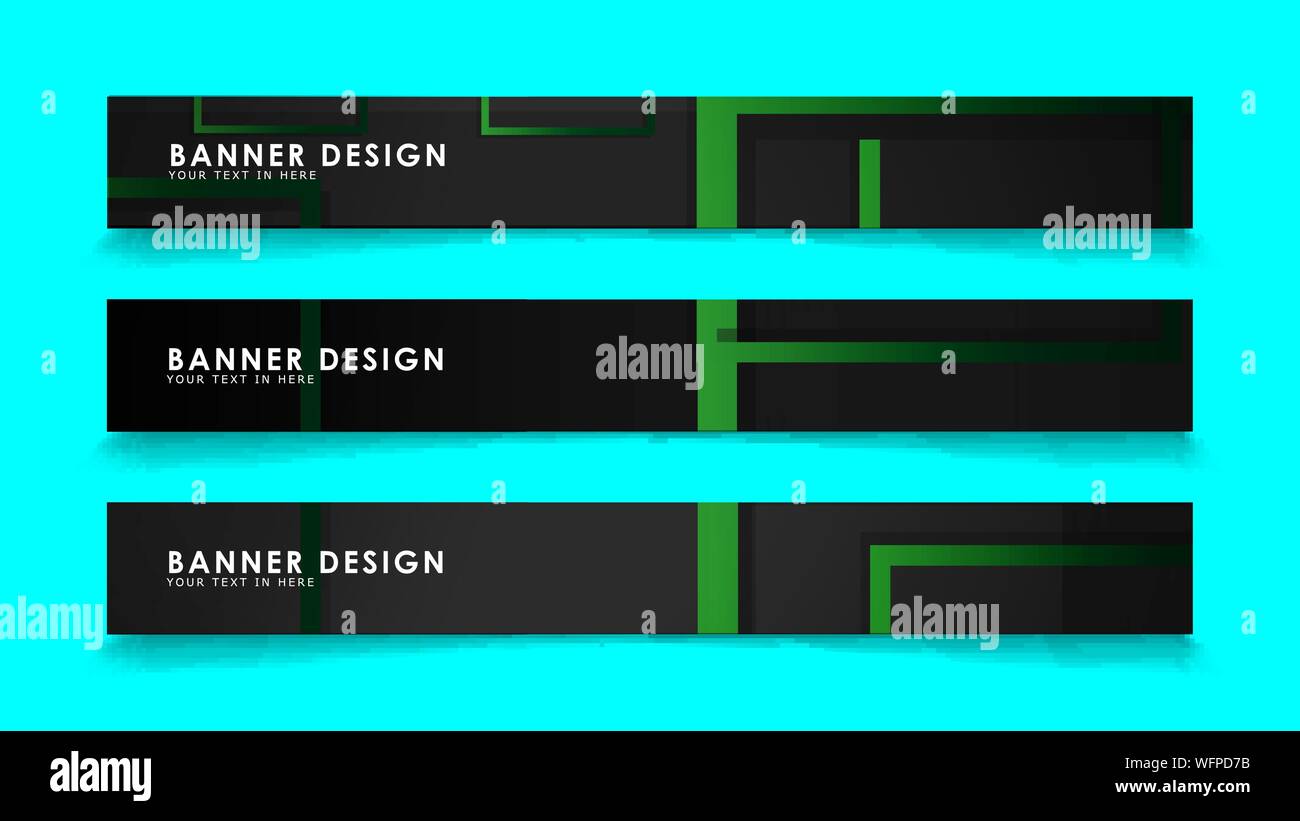 Abstract geometric and rectangular pattern banners with green gradients ...