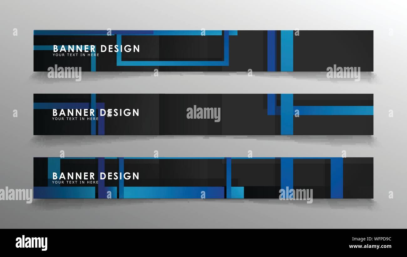 Abstract geometric and rectangular pattern banners with blue gradients ...