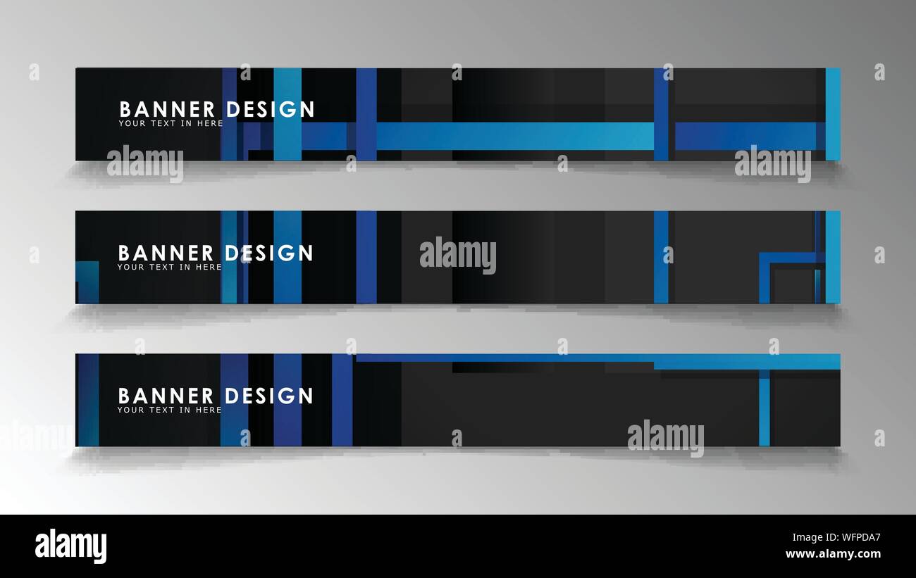 Abstract geometric and rectangular pattern banners with blue gradients ...