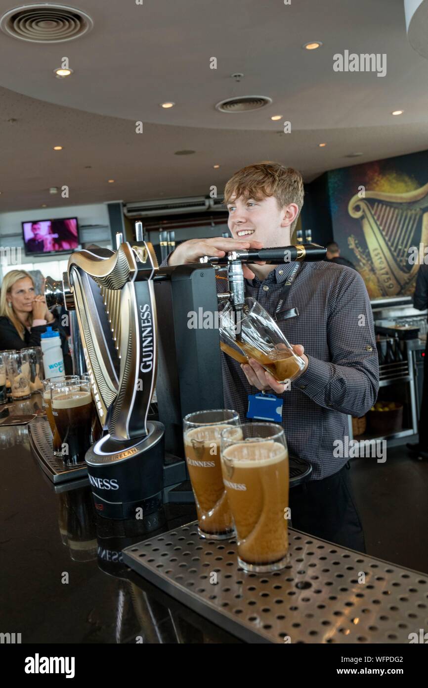 Ireland, Dublin, Guinness Storehouse, museum in the factory retracing ...