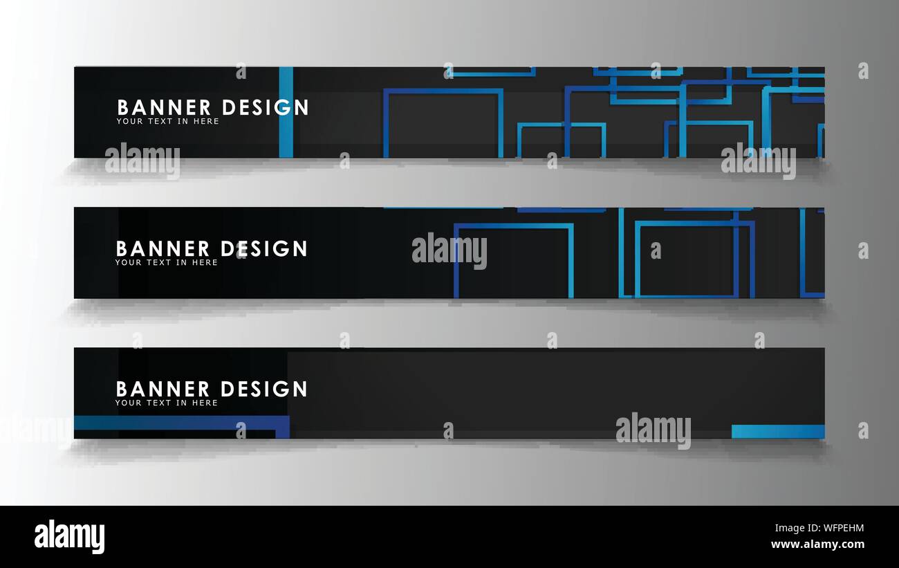 Abstract geometric and rectangular pattern banners with blue gradients ...