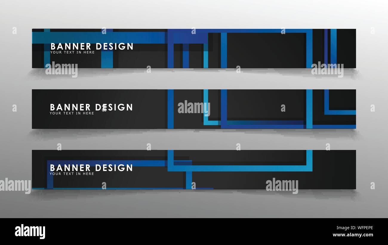 Abstract geometric and rectangular pattern banners with blue gradients ...