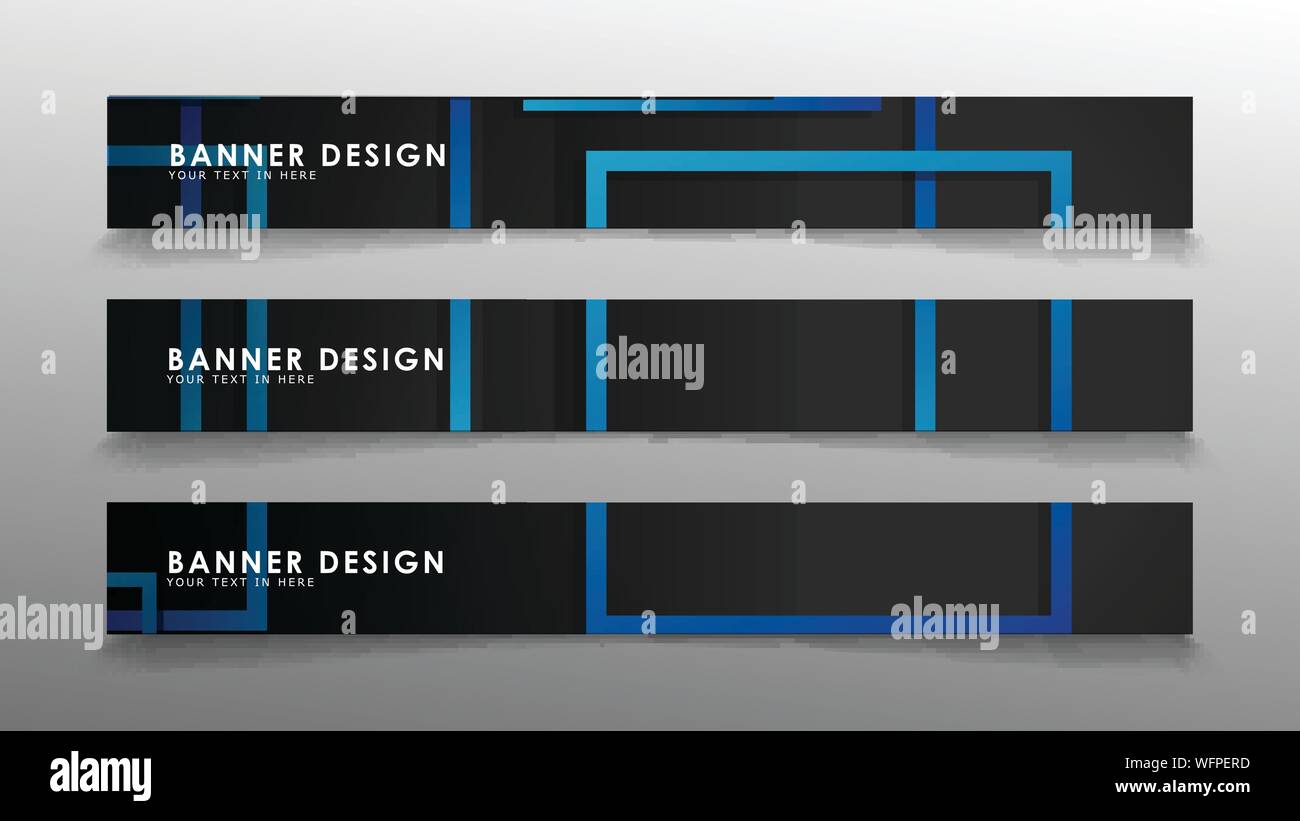 Abstract geometric and rectangular pattern banners with blue gradients ...