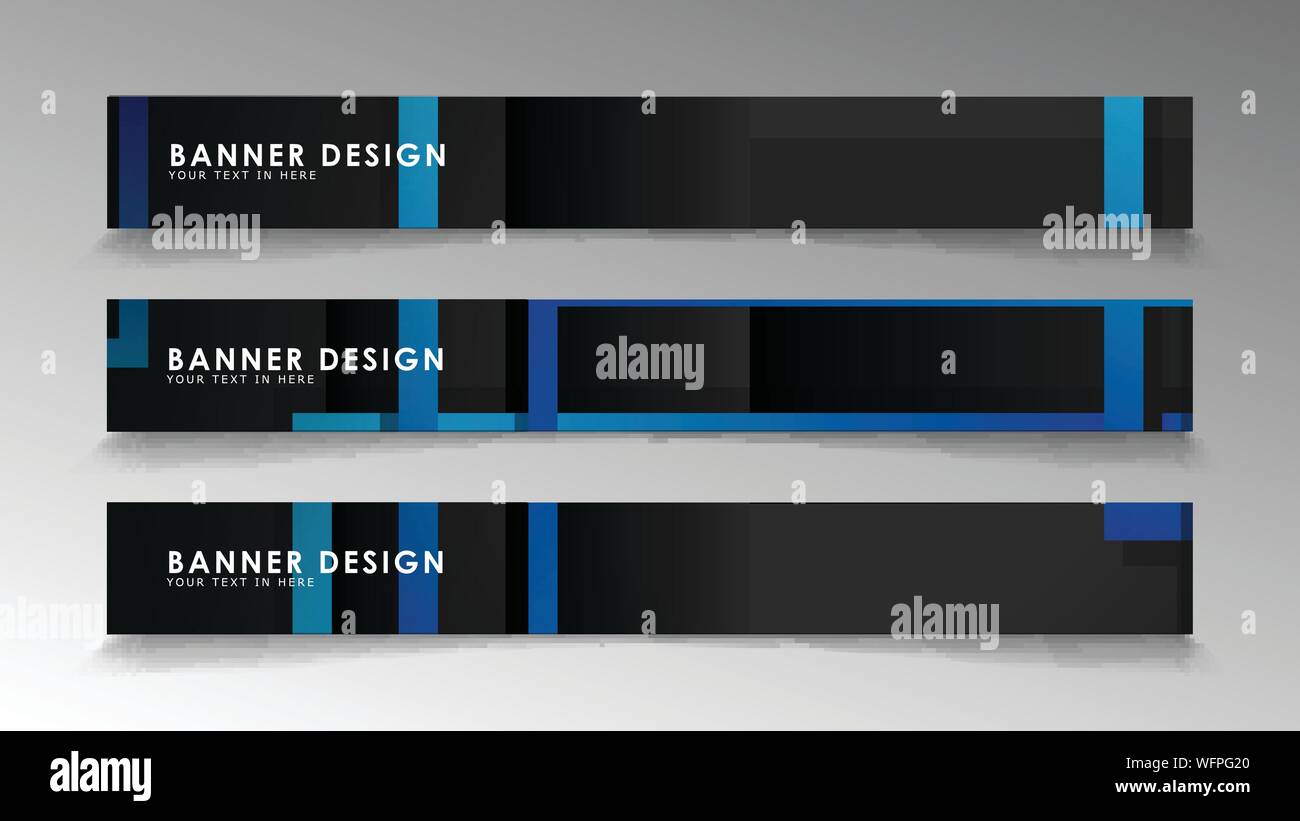 Abstract geometric and rectangular pattern banners with blue gradients ...