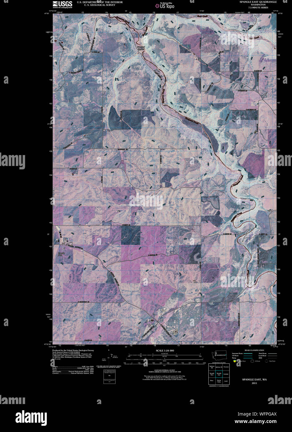 Spangle washington map hi-res stock photography and images - Alamy